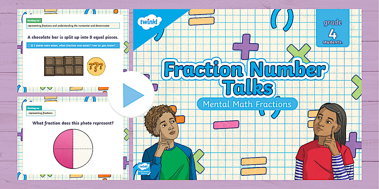 Grade 4 Fraction Number Talks PowerPoint (Teacher-Made)