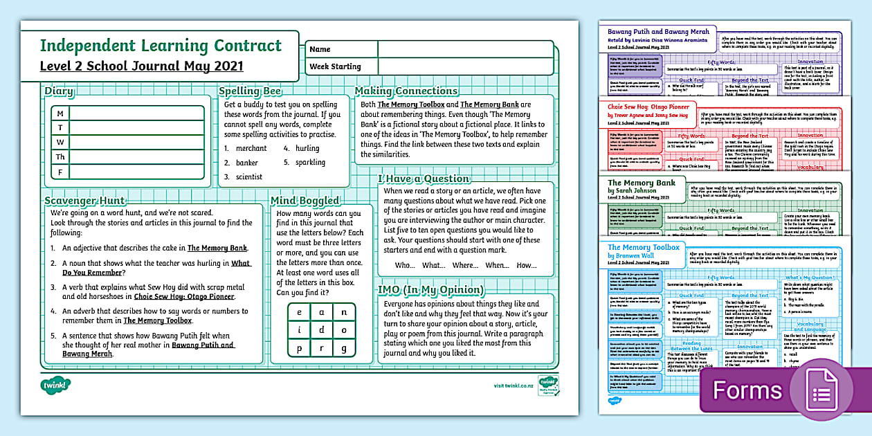 Level 2 May 2021 School Journal: Follow-Up Activity Pack