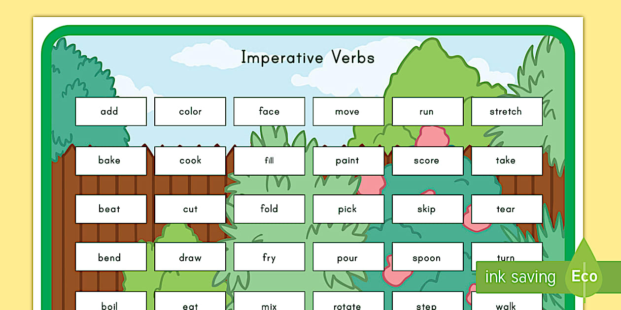 Imperative Verbs Word Mat (teacher made) - Twinkl