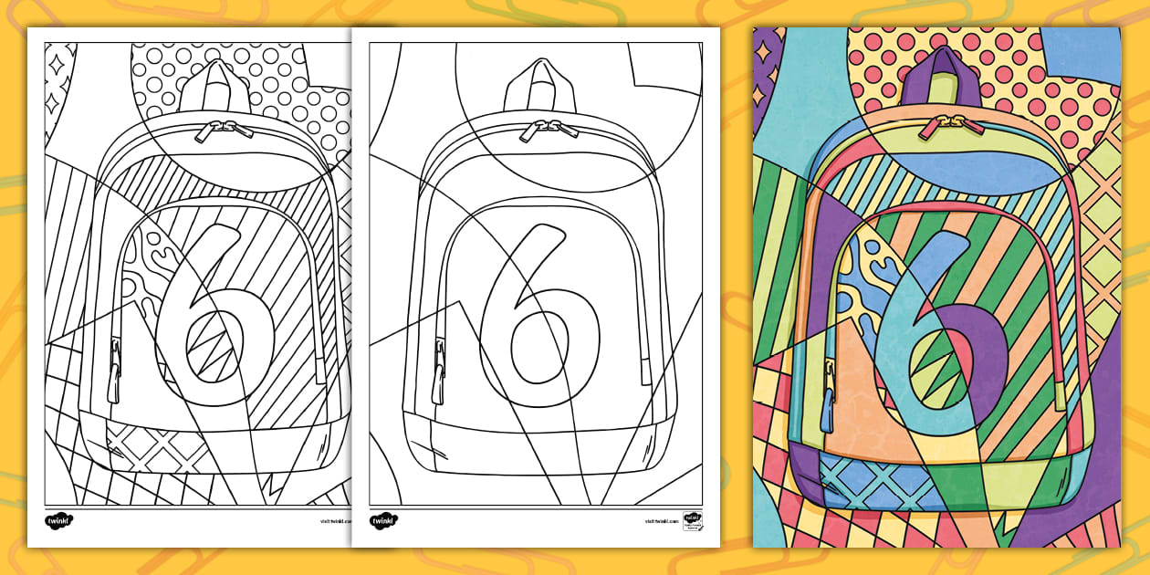 Primary 6 Pop Art Colouring Page (teacher made) - Twinkl