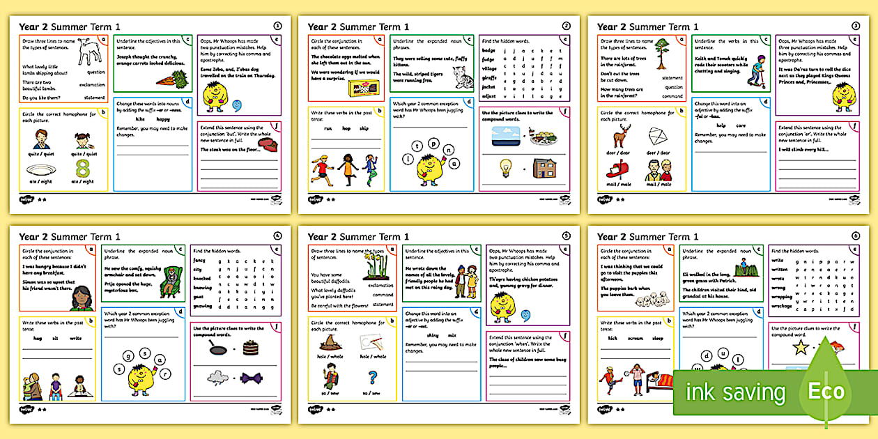 Year 2 Summer Term 1 SPaG Activity Mats - Twinkl