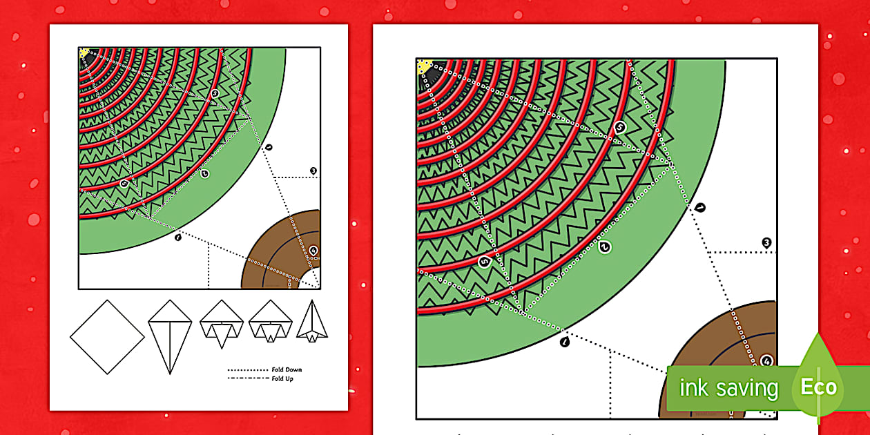 Origami Christmas Tree Instructions and Craft | Twinkl USA