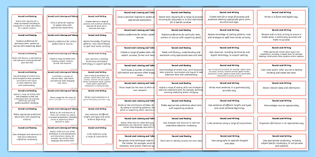 CfE Second Level Literacy and English Benchmark Assessment Sticker Pack
