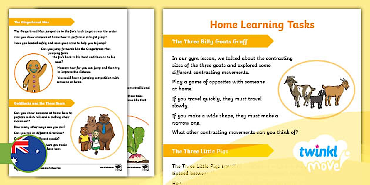 Year 1 Gymnastics: Traditional Tales Home Learning Tasks