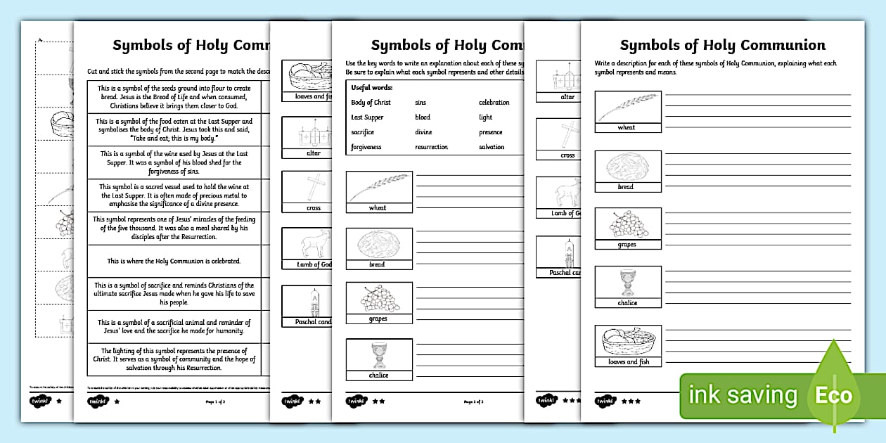 KS2 Symbols of Holy Communion Activity - Twinkl