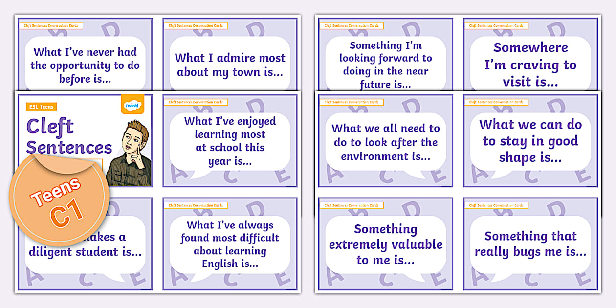Cleft Sentences Examples Conversation Cards [Teens, C1]