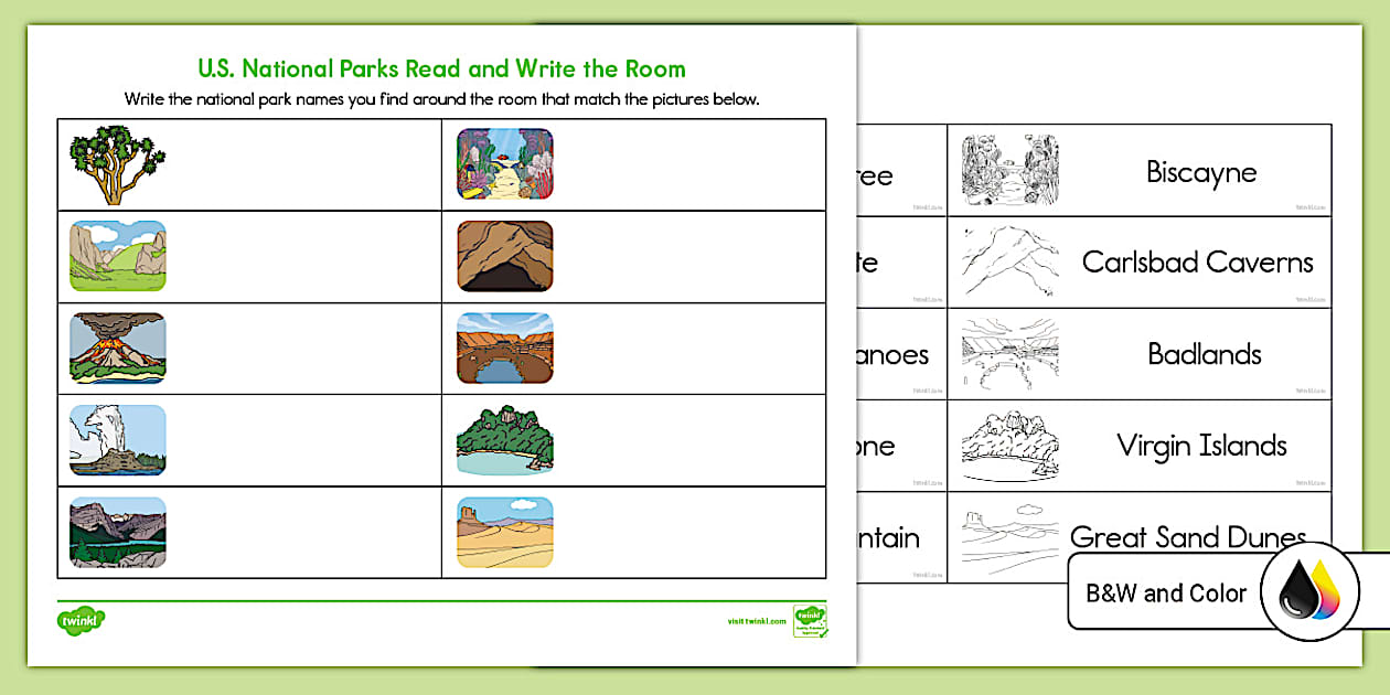 National Parks Worksheet for Students | Twinkl USA - Twinkl