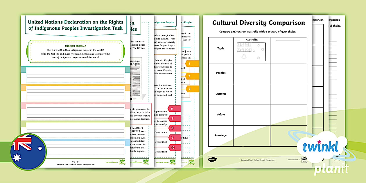 Year 6 HASS Geography Cultural Diversity Home Learning Tasks