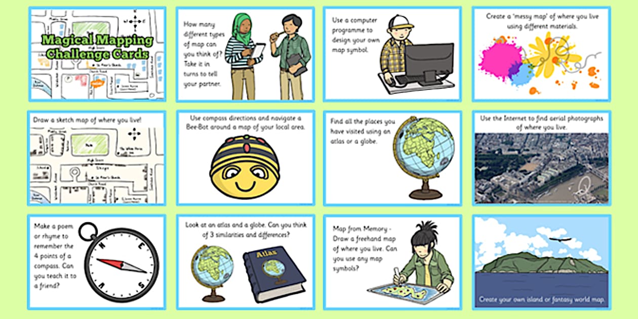 Magical Mapping Challenge Cards (teacher made) - Twinkl