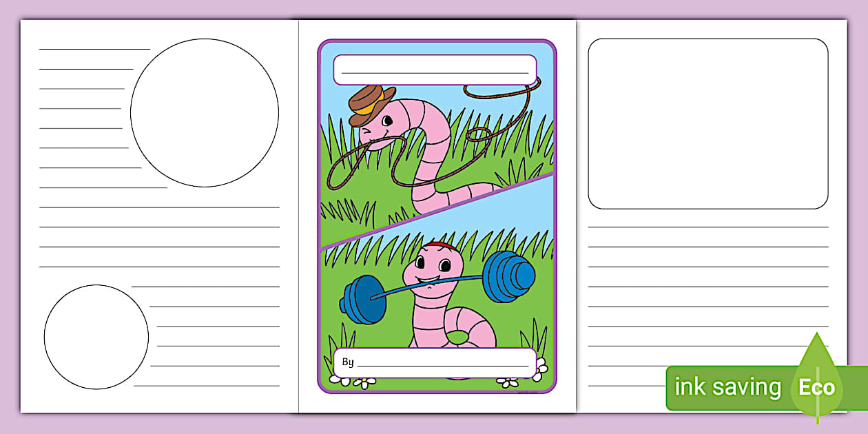 A Worm's Adventure Book Template (teacher made) - Twinkl