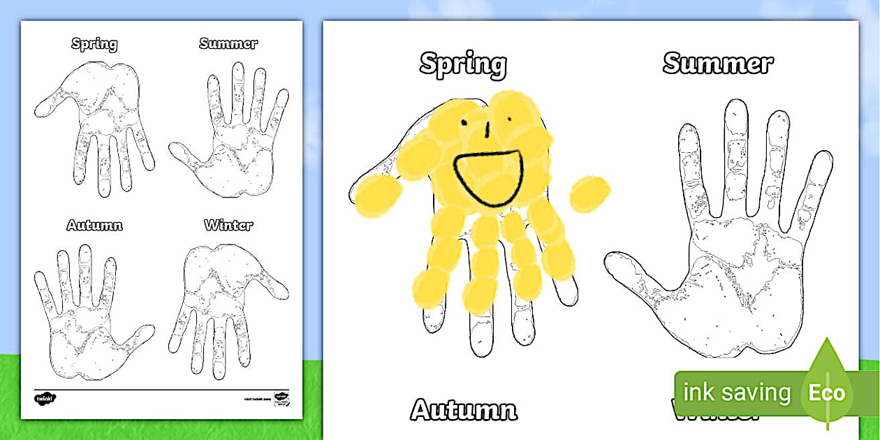 Calendar Handprint Template (teacher made) - Twinkl