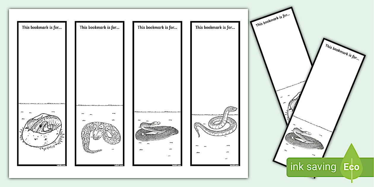 Snake Colouring Bookmarks (teacher made) - Twinkl