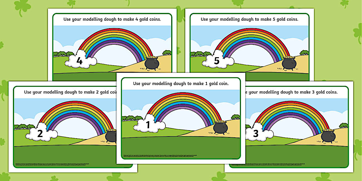 St. Patrick's Day Modelling Dough Mats 1-10 | Twinkl