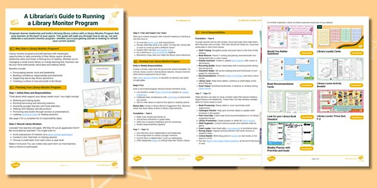 Free - A Librarian's Guide to Running a Library Monitor Program
