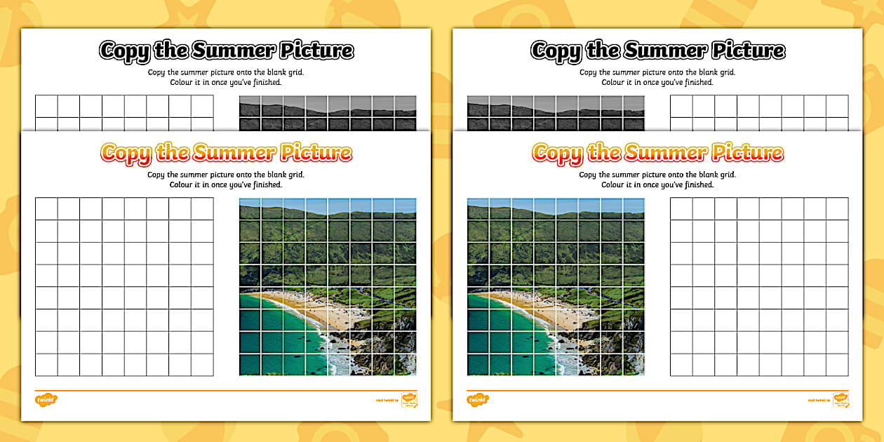 Copy the Summer Picture Worksheet (teacher made) - Twinkl