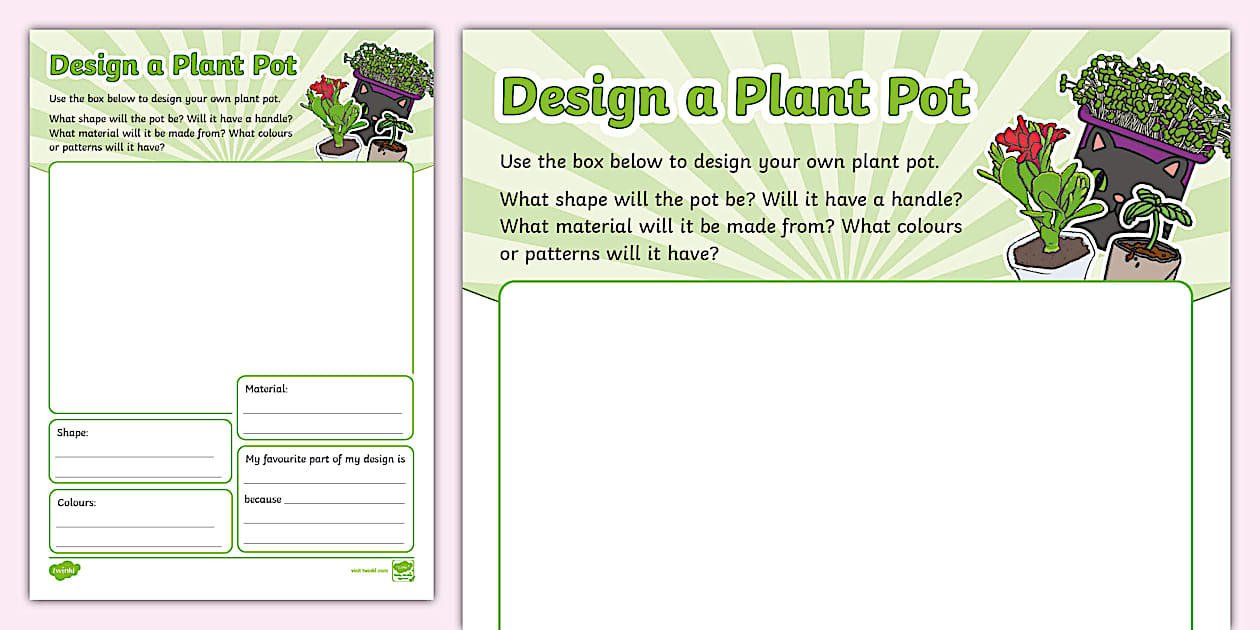 Design a Plant Pot Worksheet (teacher made) - Twinkl