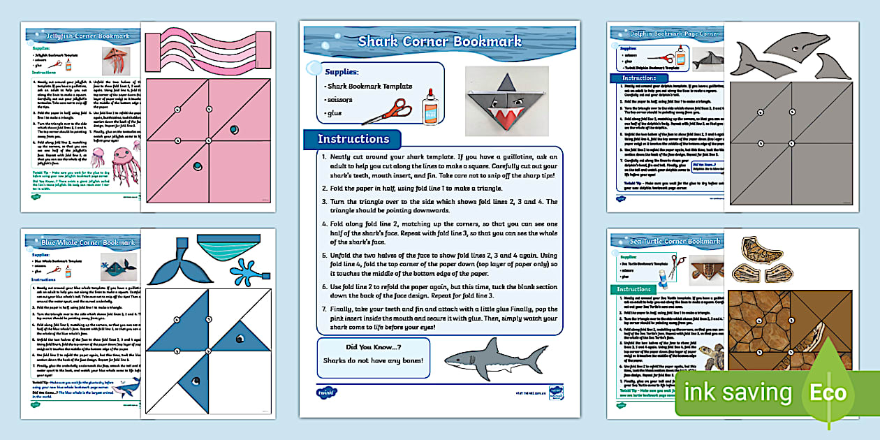 Sea Creature Corner Bookmarks Pack (professor feito)