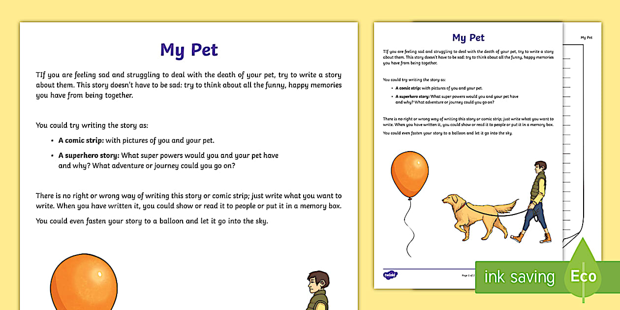 Editable A Story About My Pet Worksheet (teacher made)