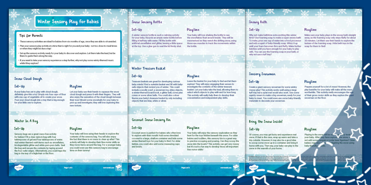 Winter Sensory Activities for Babies and Toddlers