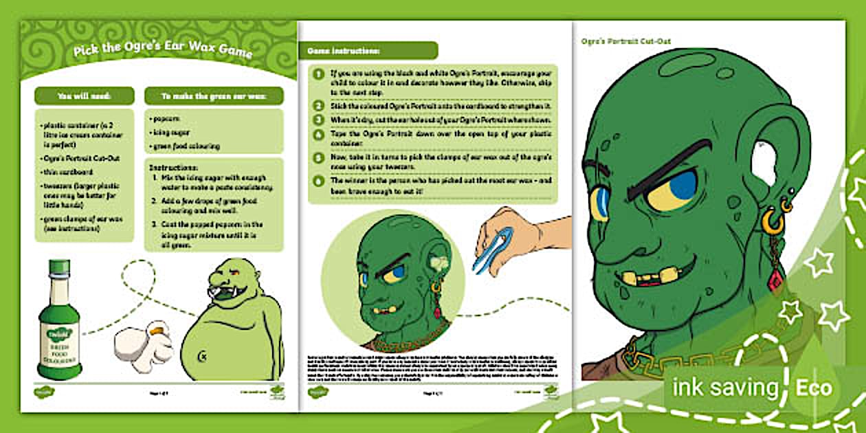 Pick the Ogre’s Ear Wax Game (teacher made) - Twinkl