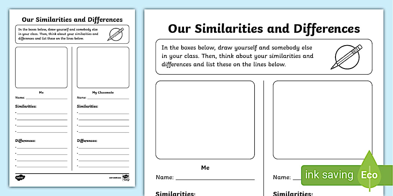Our Similarities and Differences Activity (teacher made)