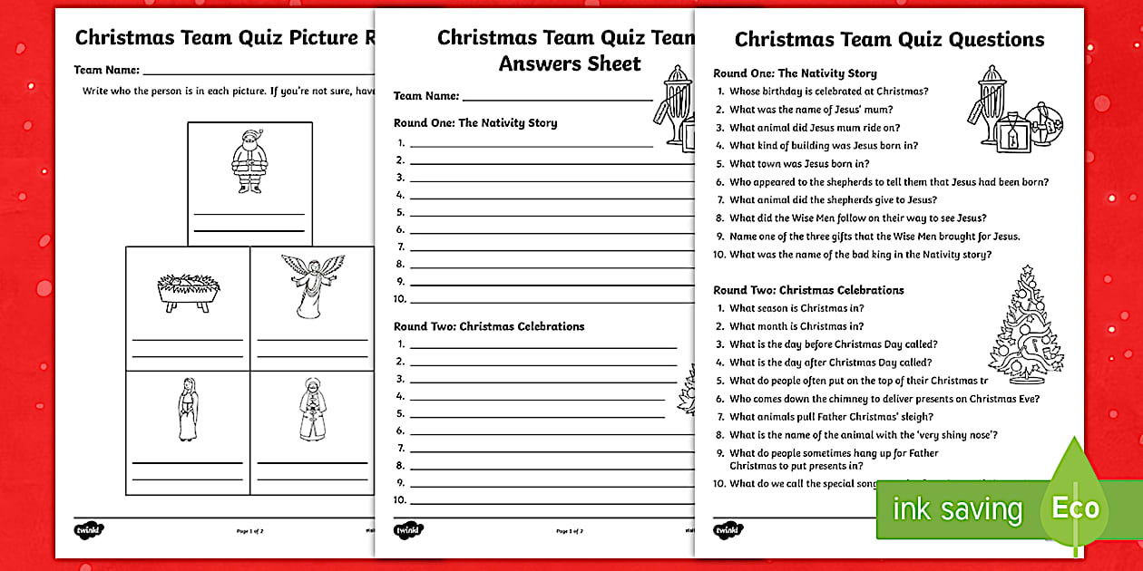 Christmas Quiz Questions Pack (teacher made) - Twinkl