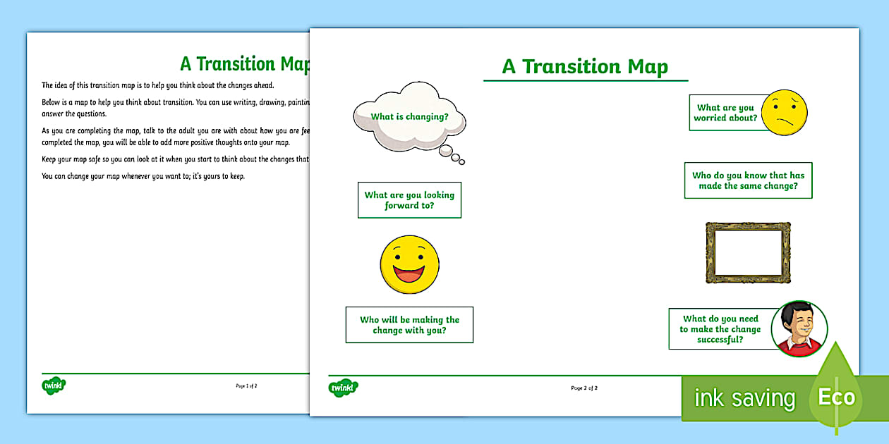 Transition Map Worksheet (teacher made) - Twinkl