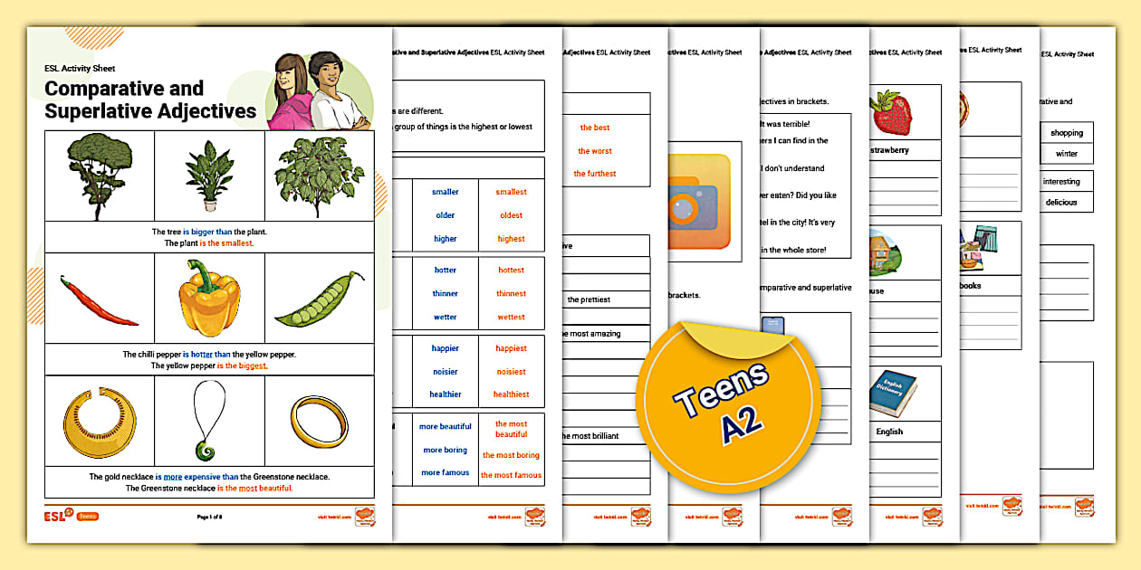 ESL Comparatives and Superlatives Activity Sheet [Teens, A2]