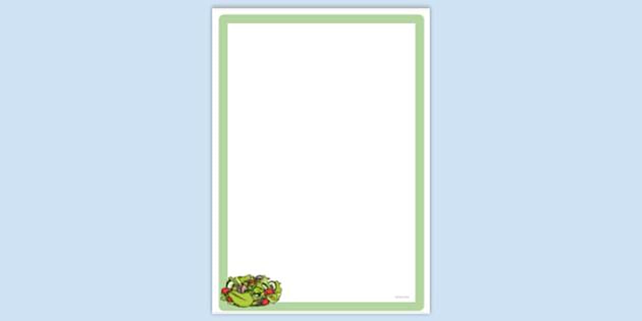 Simple Blank Raw Vegetable Salad Page Border (teacher made)