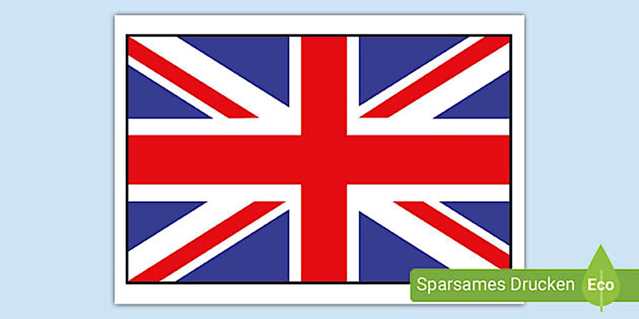 Die Britische Flagge (Union Jack) Bild zum Ausschneiden