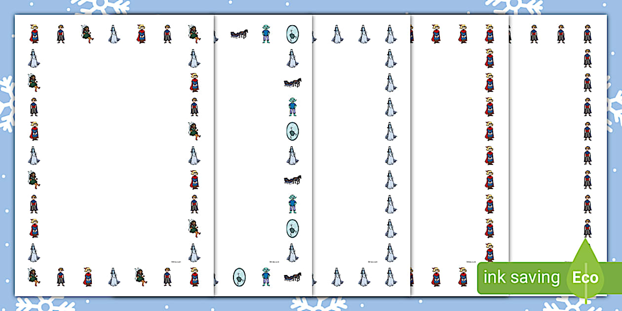 The Snow Queen Story Page Borders (teacher made) - Twinkl