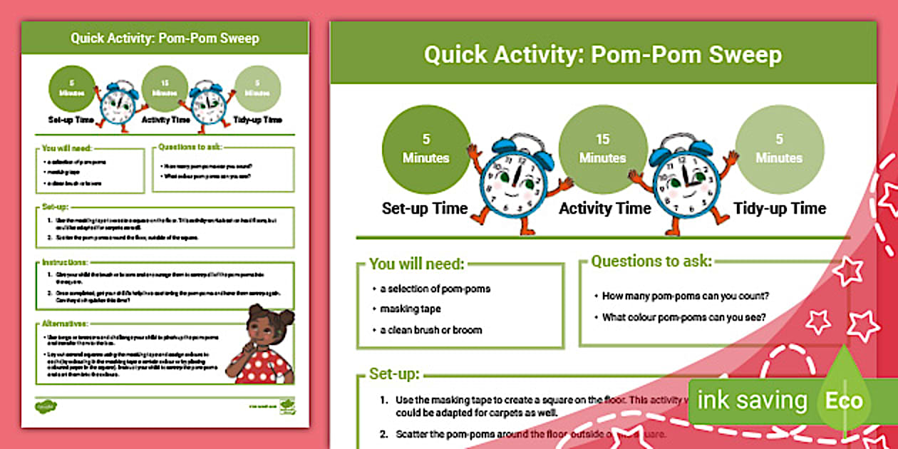 Quick Activity: Pom-Pom Sweep (teacher made) - Twinkl