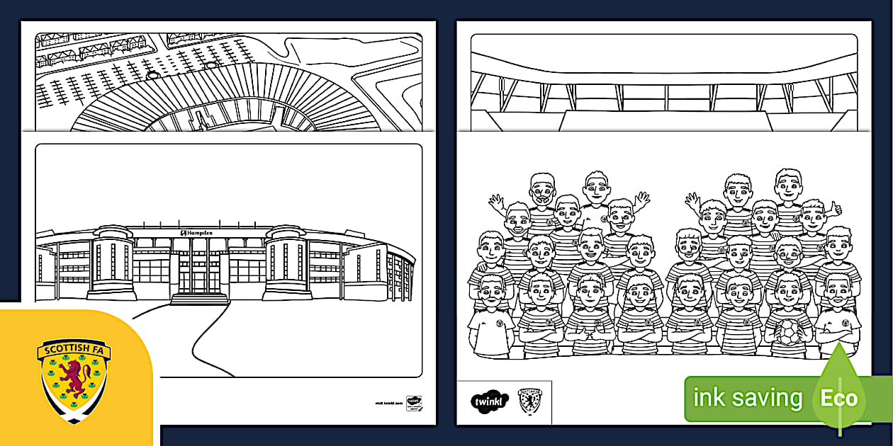 FREE! - Scottish Stadiums: Hampden Colouring Pages - Twinkl