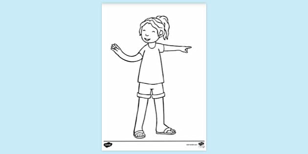 Girl in Shorts Colouring l Colouring Sheets (teacher made)