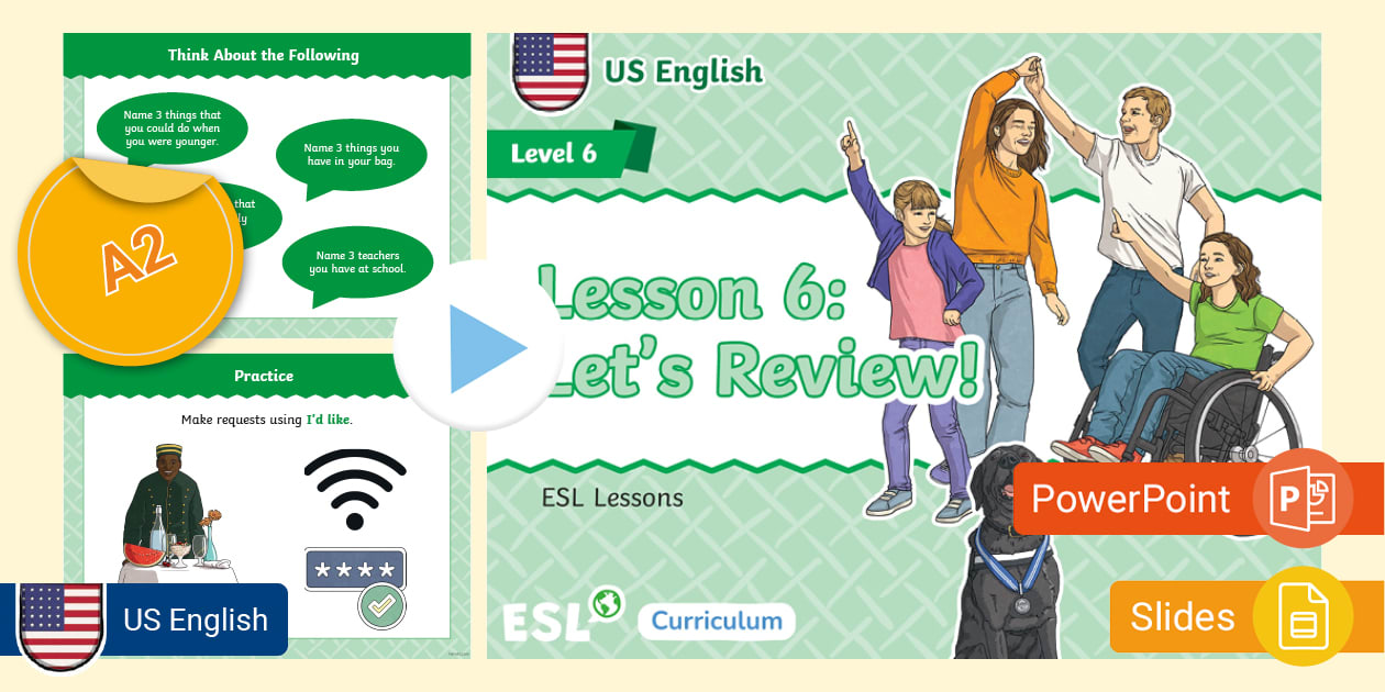 Twinkl ESL Level 6 Review (teacher made) - Twinkl