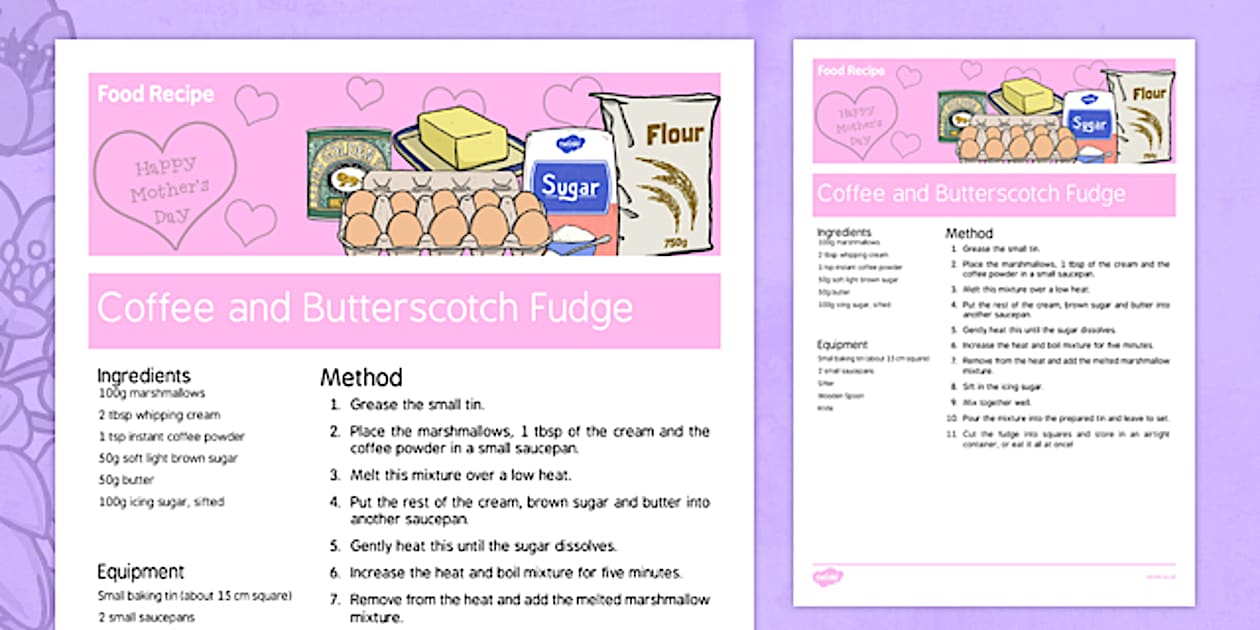 Mother's Day Coffee and Butterscotch Fudge Recipe
