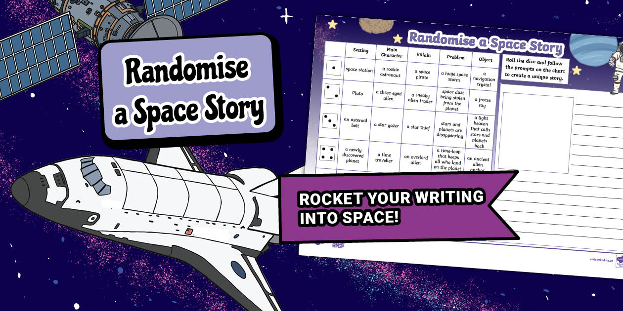 Intermediate Phase- Randomise a Space Story Writing Template