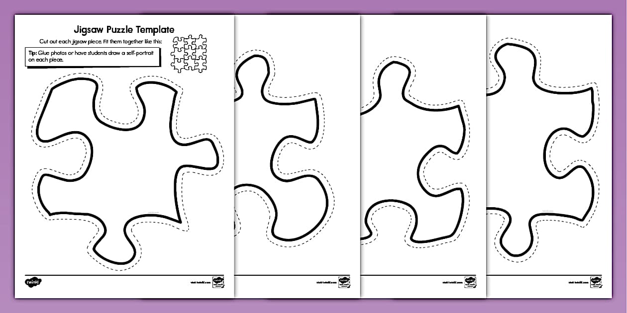 Jigsaw Puzzle Template (teacher made) - Twinkl