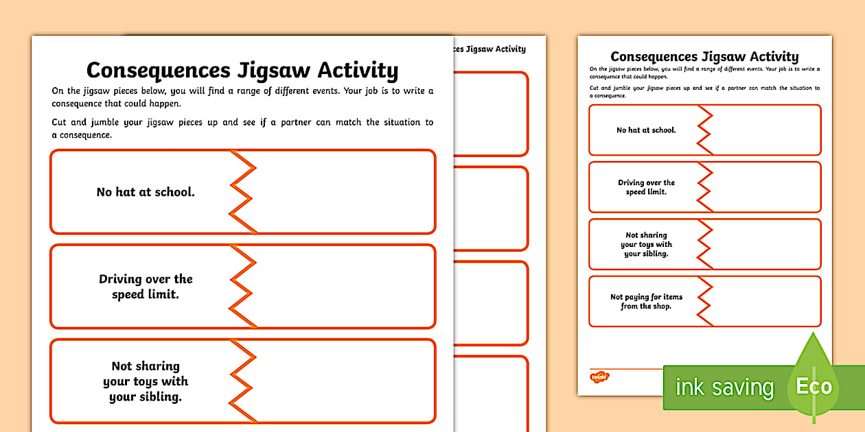 Editable Consequence Jigsaws (teacher made) - Twinkl