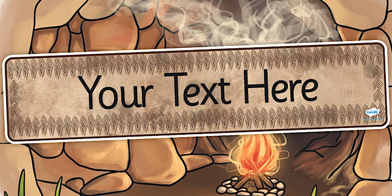 Stone Age Themed Editable Banner Template - stone age display
