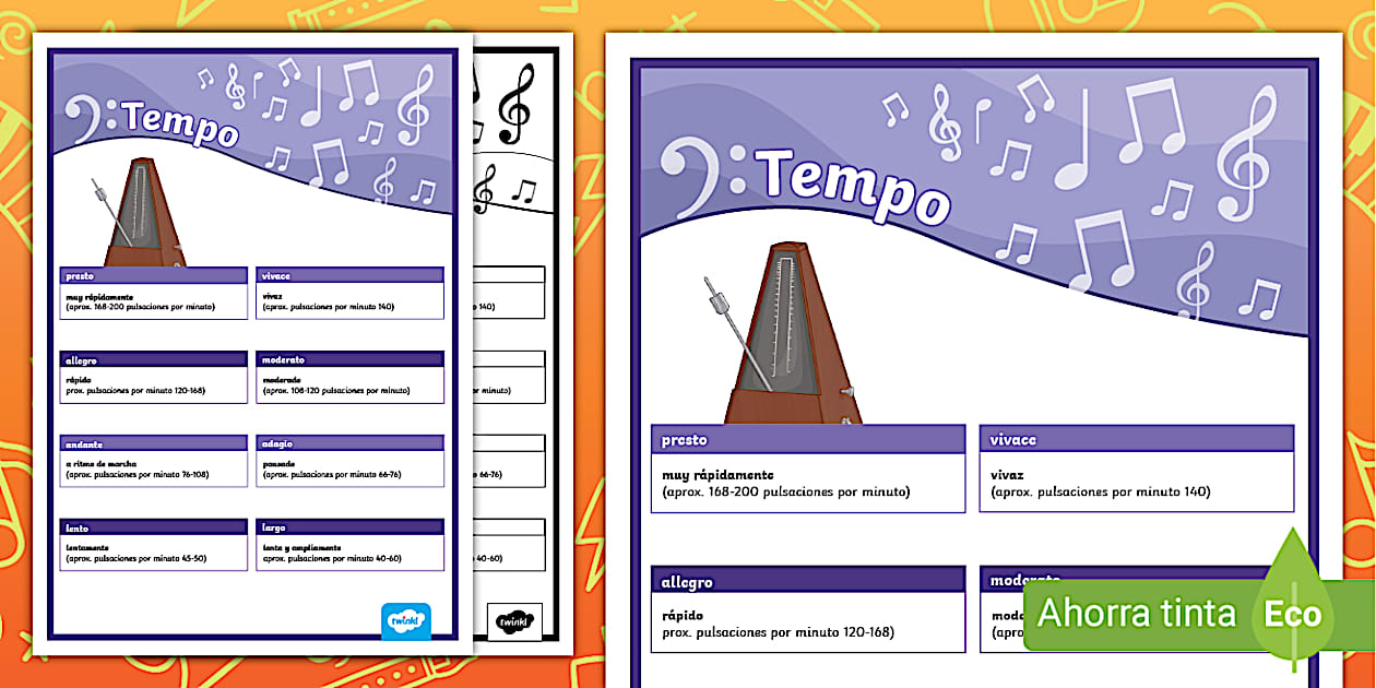 Póster: Elementos de la música - Tempo (teacher made)