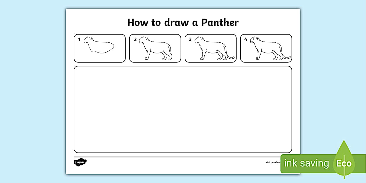 How to Draw a Panther Step-by-Step Guide | Twinkl | KS1