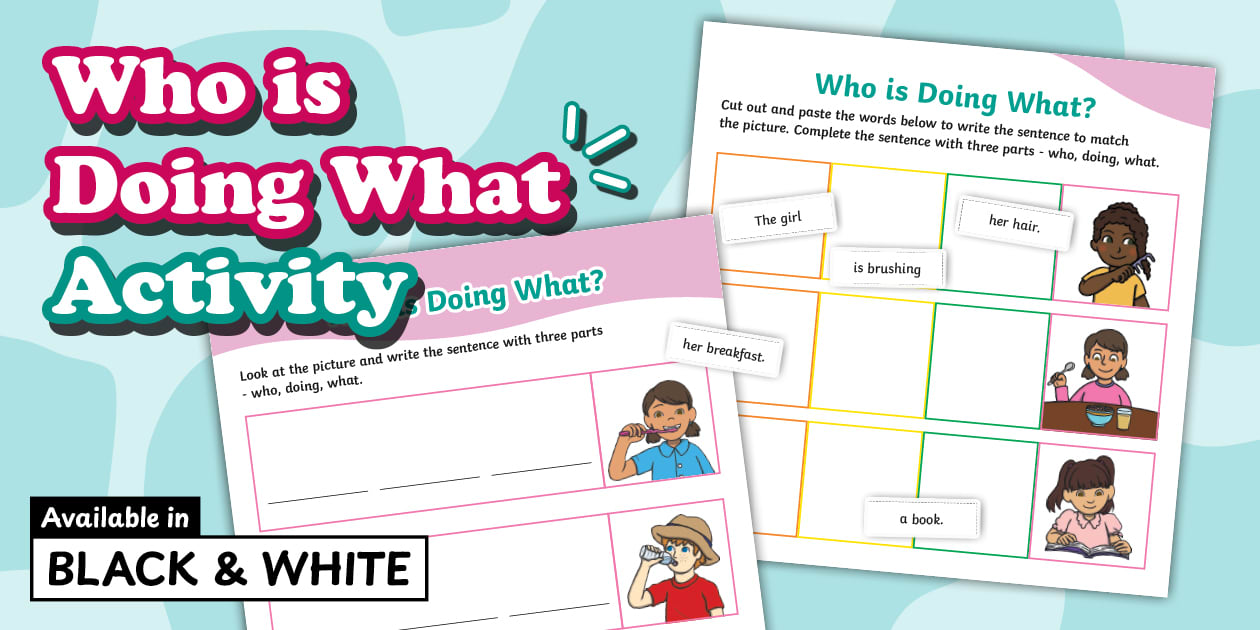 Who is Doing What Activity Worksheets