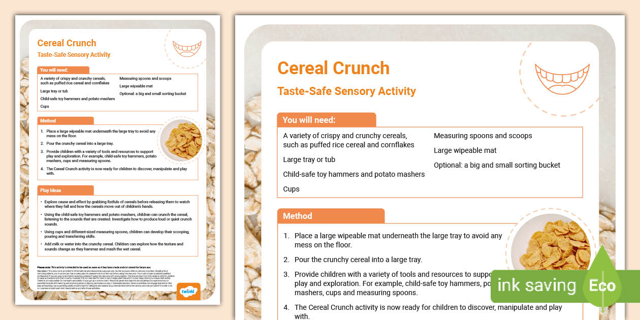 Cereal Crunch Taste-Safe Sensory Play Activity | Twinkl