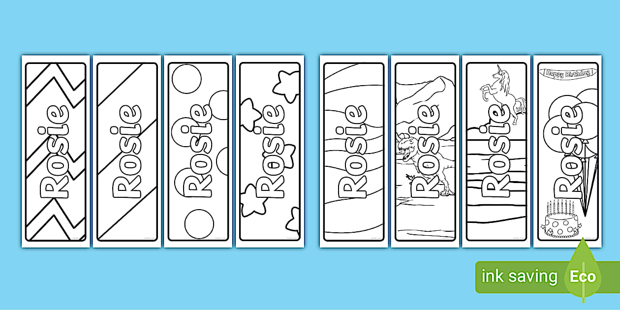 Rosie Name Simple Colouring Bookmarks | Twinkl | KS1