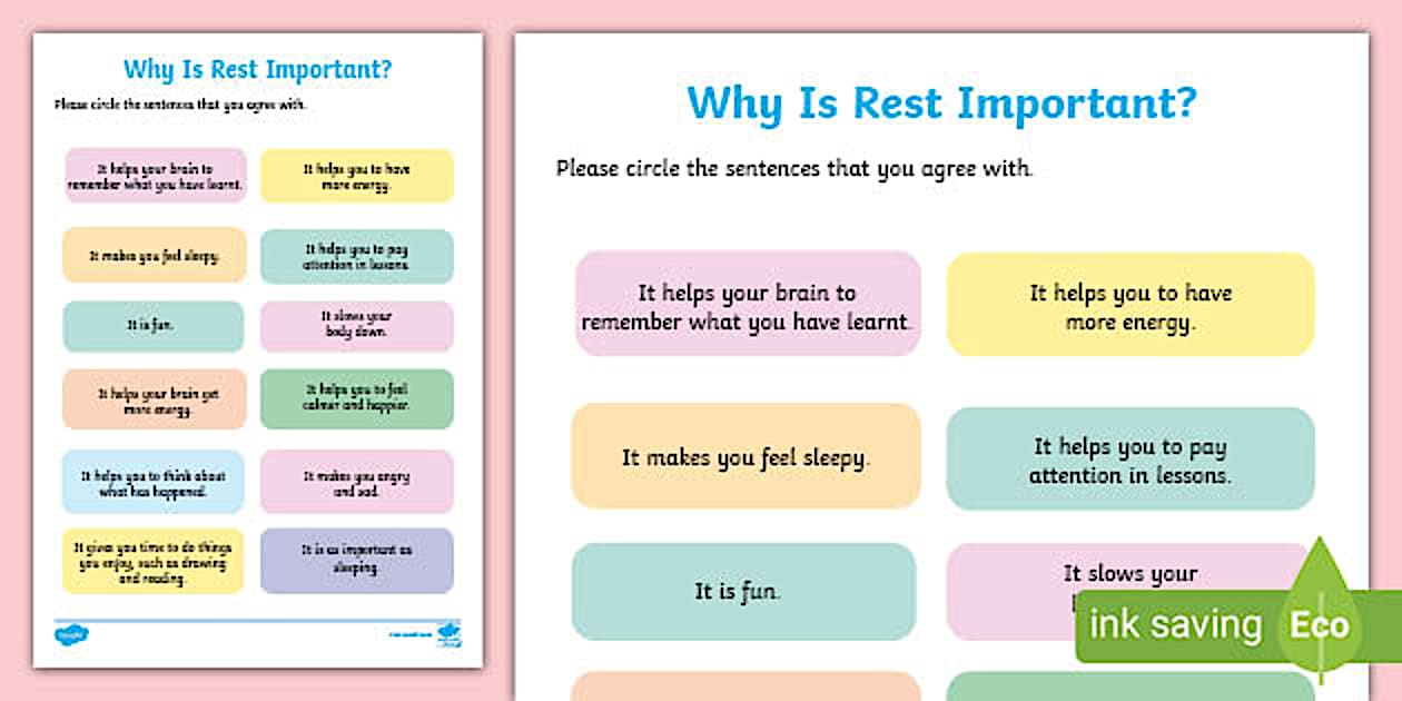 Why Is Rest Important? (teacher made) - Twinkl