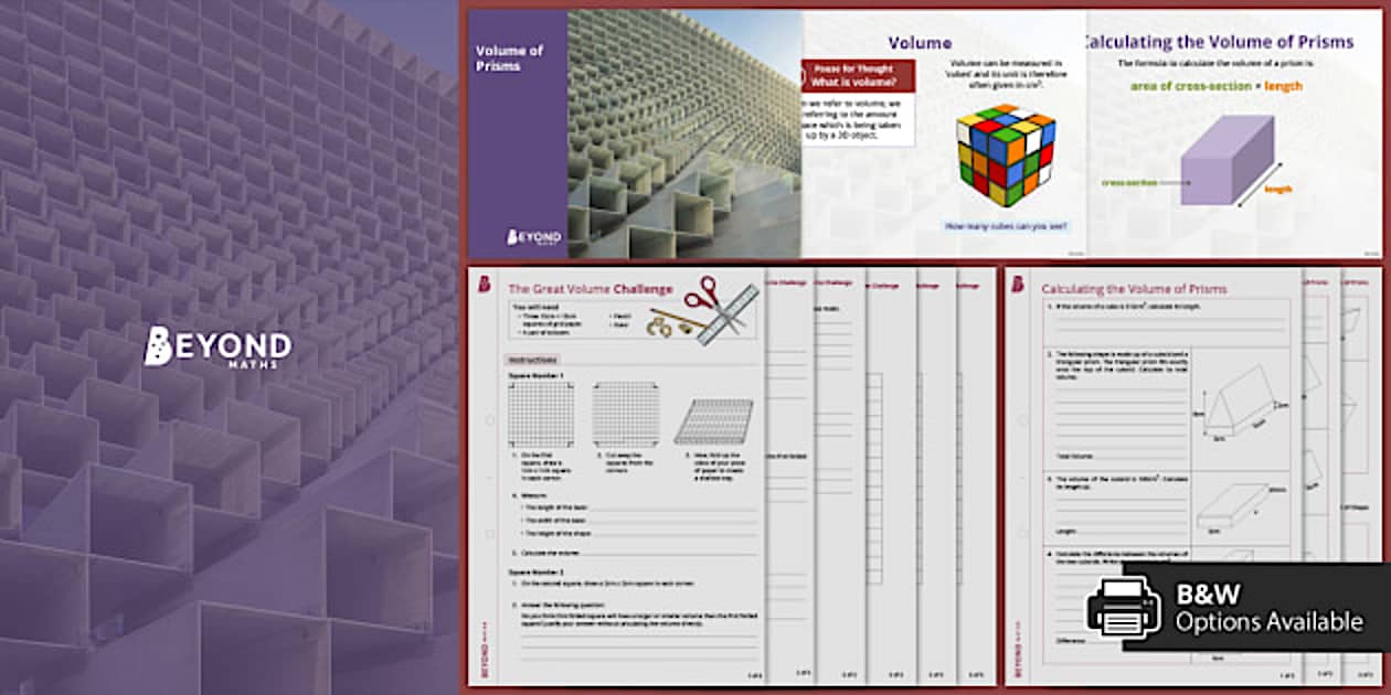 Volume of Prisms Lesson Pack (Teacher-Made) - Twinkl