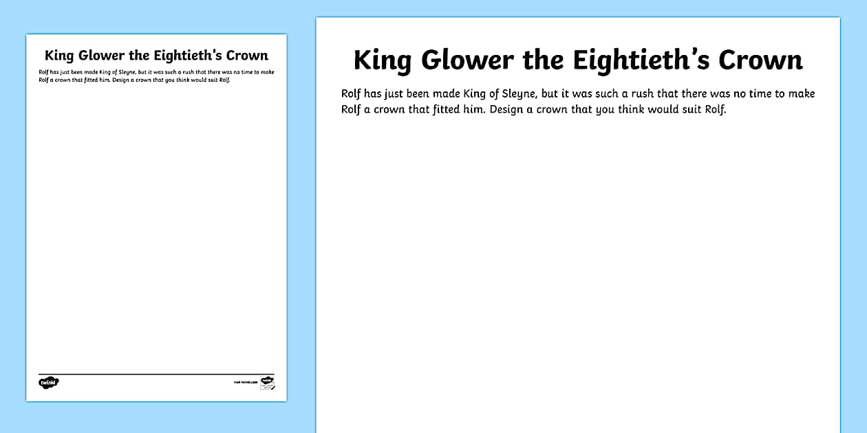 King Glower the Eightieth's Crown Activity to Support Teaching on ...