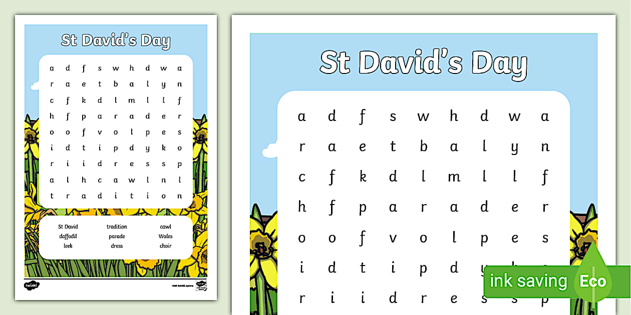 St. Davids Day Wordsearch | Primary Resources | Twinkl