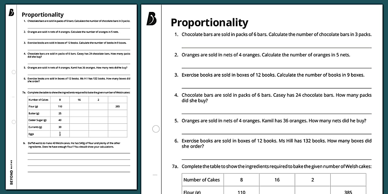👉 Simple Direct Proportion Worksheet | KS3 Maths | Beyond